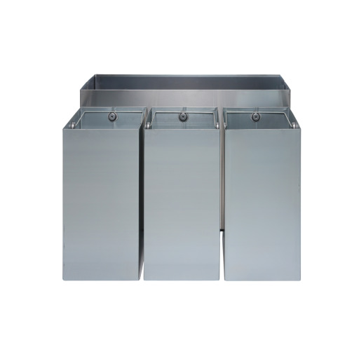 Set 3 cosuri gunoi inox colectare selectiva, cos reciclare gunoi - 3*79 ...